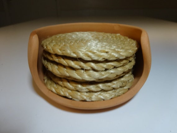 Vintage Terra Cotta Chaparral Coaster Set - Etsy
