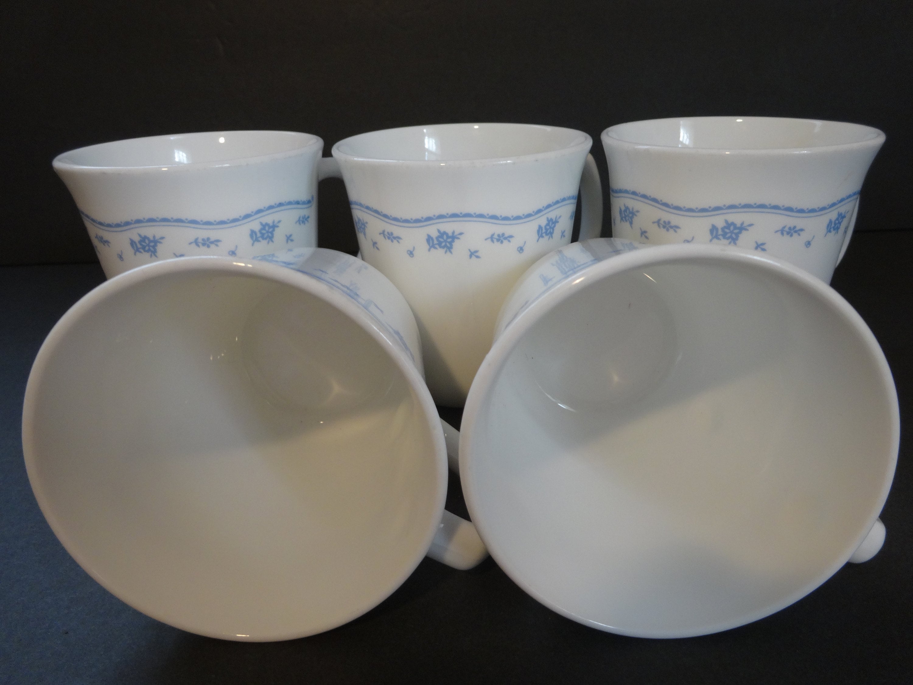 Corning morning Blue Pattern Cups Set of 5 USA - Etsy
