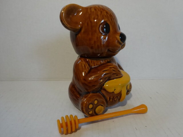 Vintage Honey Bear Pot With the Honey Dip Stick - Etsy