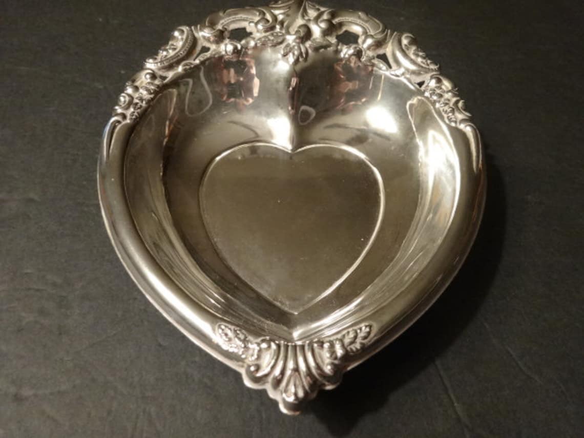 Vintage Godinger Heart Shaped Silver Plate Candy Dish Trinket Dish - Etsy