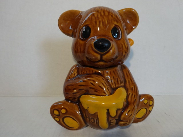 Vintage Honey Bear Pot With the Honey Dip Stick - Etsy