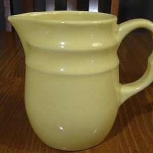 Vintage Bright Yellow Stoneware Pitcher / Creamer Made in USA - Etsy