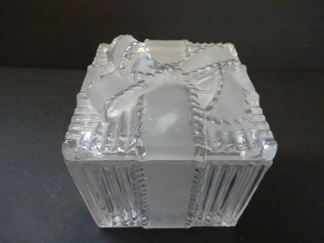 Vintage Lead Crystal Square Glass Gift Box With Frosted Glass - Etsy