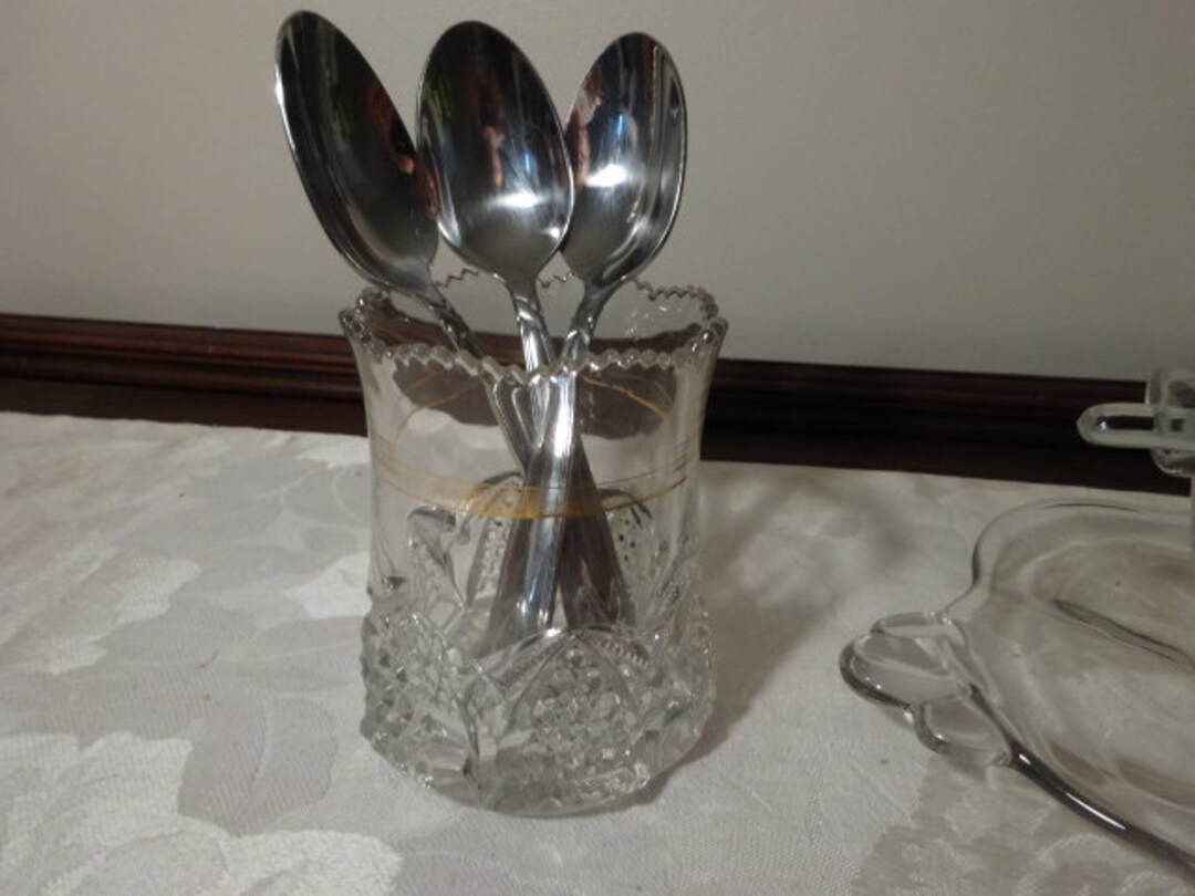 Victorian Era EAPG Pattern Glsss Spooner button Arches by Duncan ...