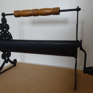 Vintage Cast Iron Newspaper Roller Stand With Wood Handle - Etsy