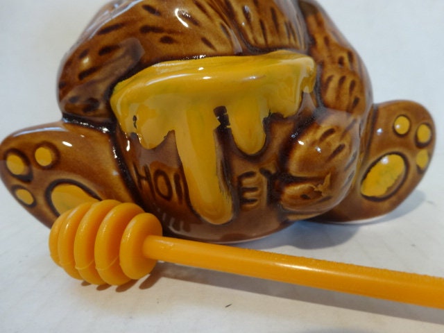 Vintage Honey Bear Pot With the Honey Dip Stick - Etsy