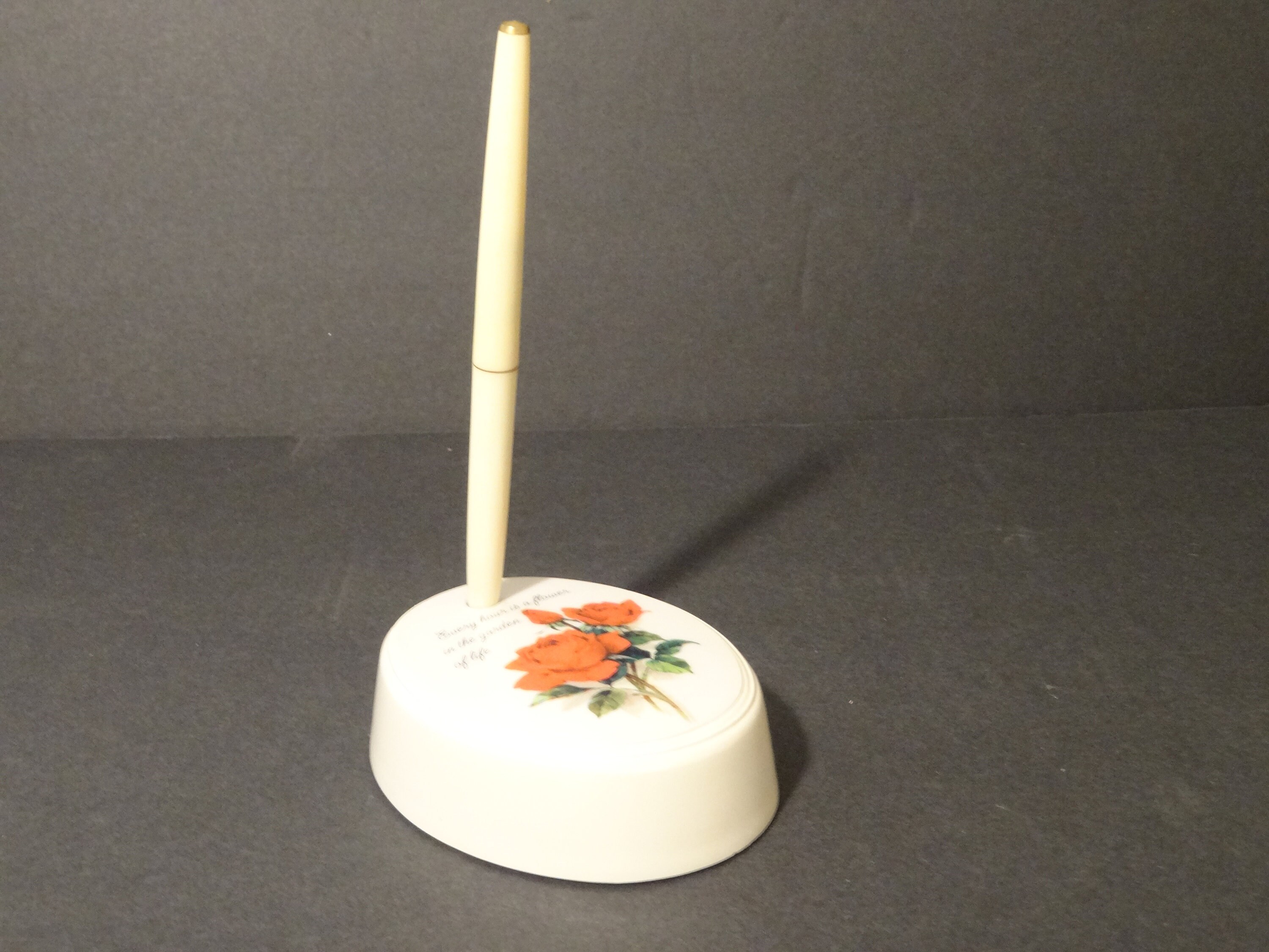 Vintage Hallmark Pen & Pen Holder Set With Rose Design and Verse - Etsy