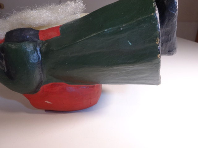 Vintage Paper Mache Father Christmas With His Long White Beard Carrying ...