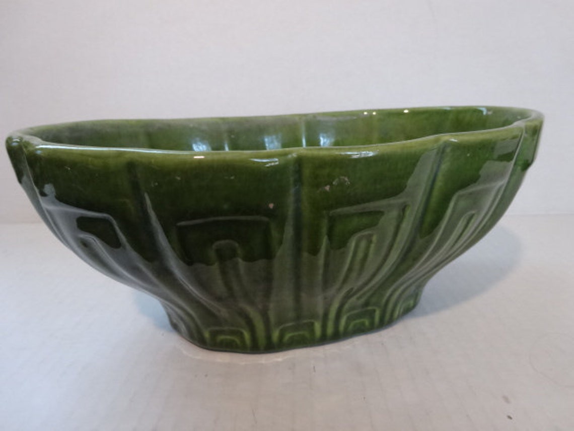 Vintage Green Oval Haeger Pottery Planter - Etsy
