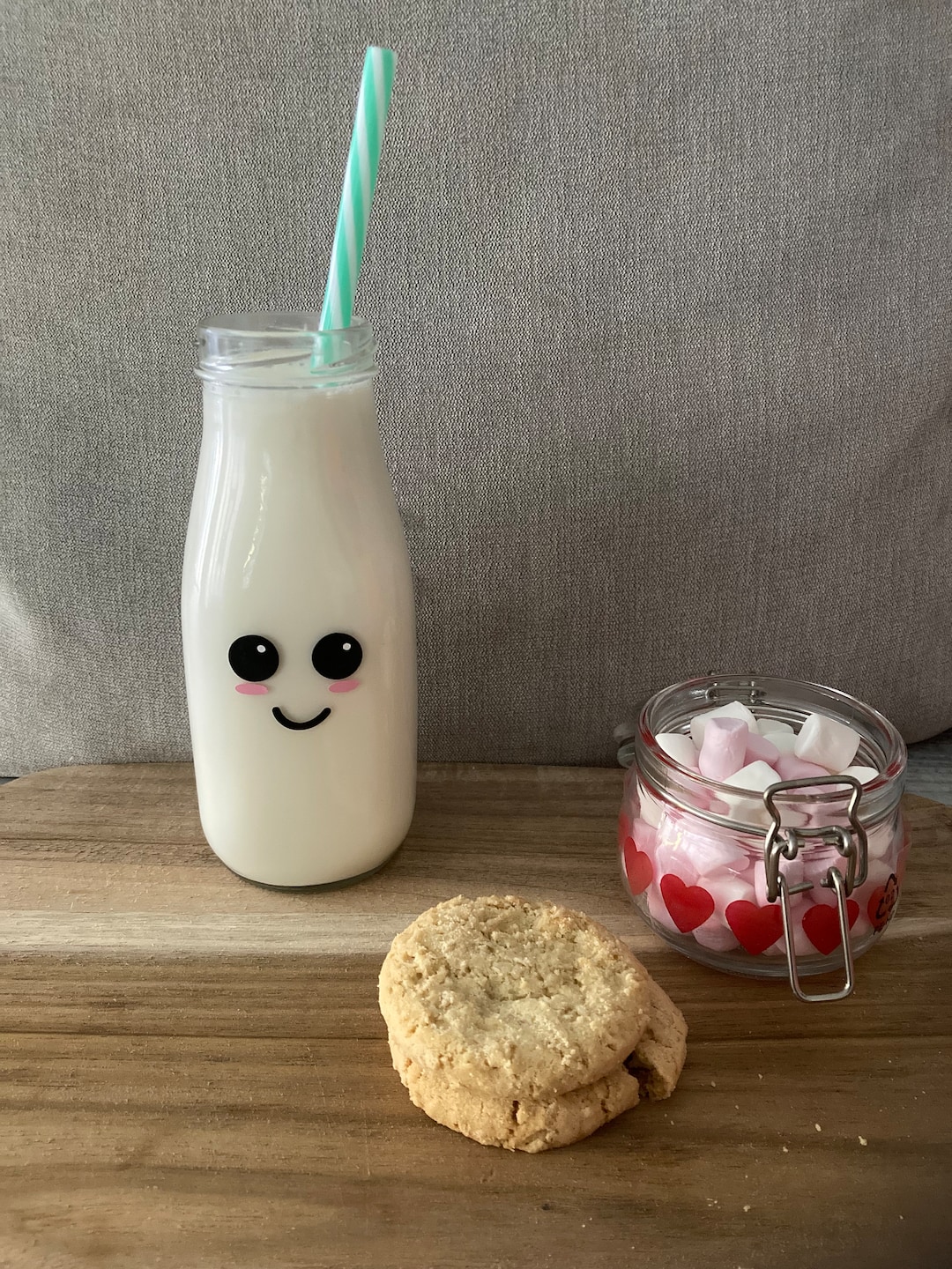 Mini Glass Milk Bottle | Retro Milk Style Bottle | Anime / Cartoon Face ...