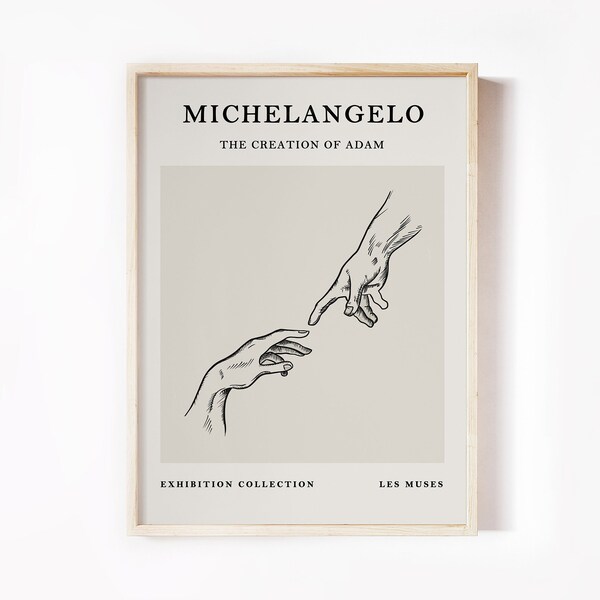 Michelangelo Creation of Adam Posters - Etsy