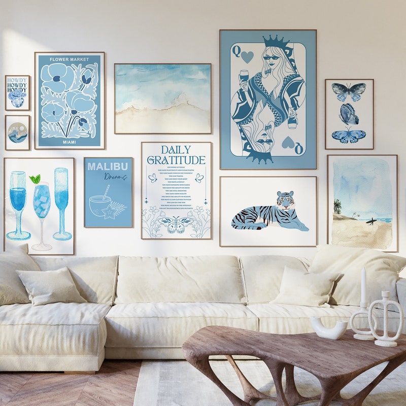 Blue Preppy Wall Art - Etsy