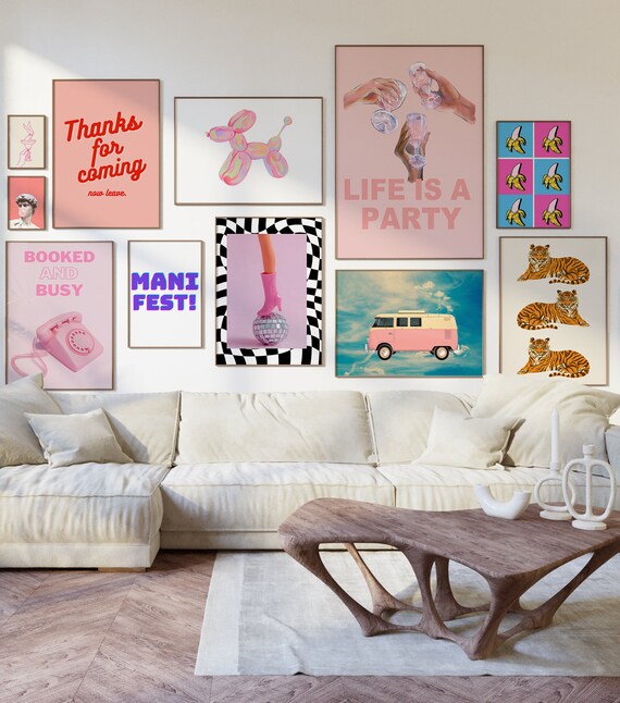 Trendy Wall Art Set Preppy Wall Art Set Collage Room Decor Funky Girly Wall Art Prints Printable Wall Art Trendy Digital Prints Etsy