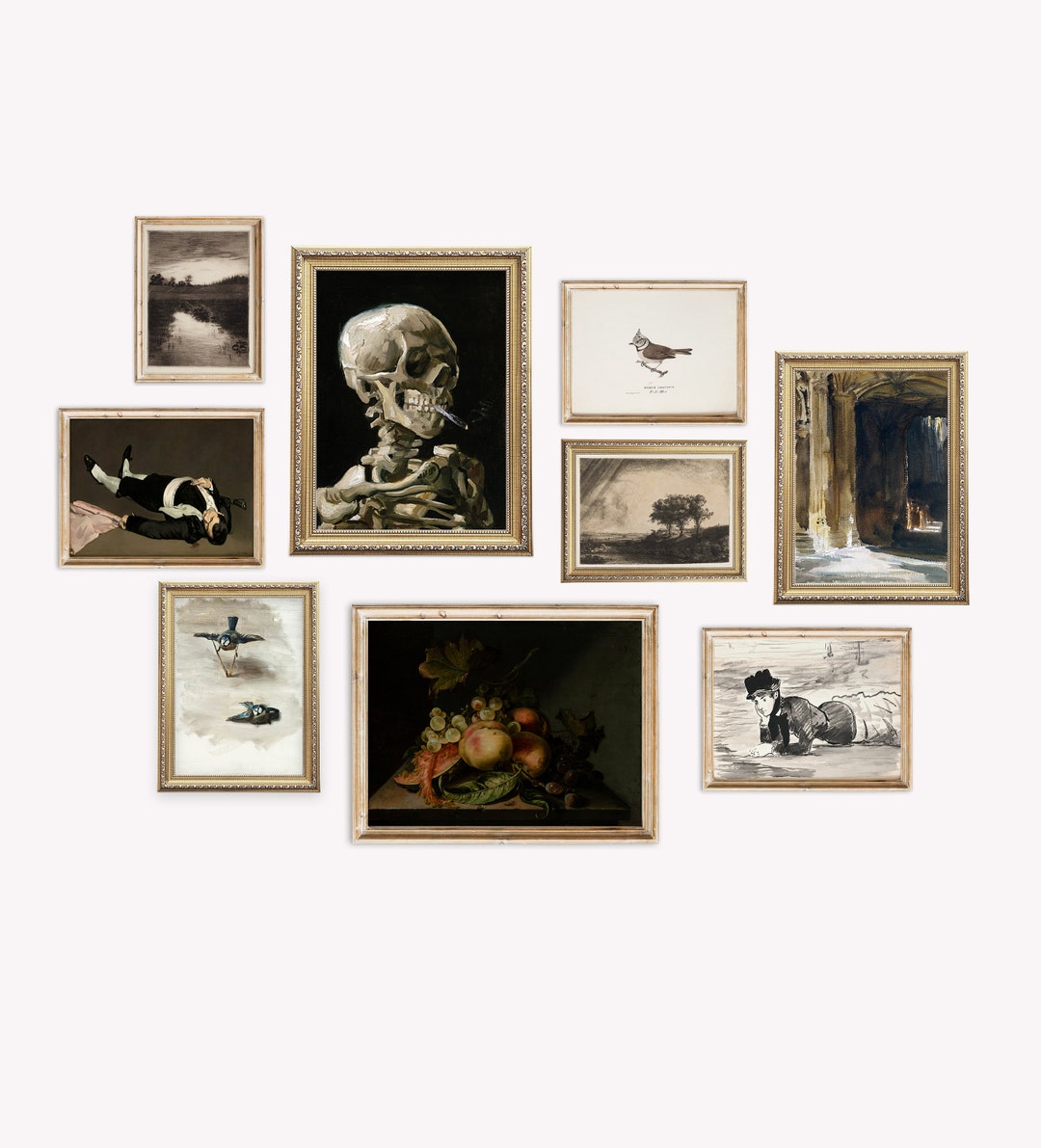 Dark Academia Decor, Dark Academia Prints, Goth Room Decor, Set of 9 ...