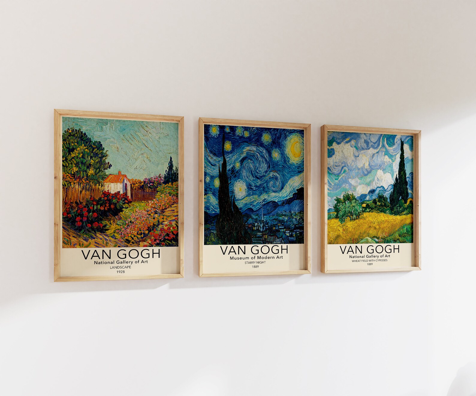 Van Gogh Museum Poster Set 3 Piece Wall Art Van Gogh Print - Etsy