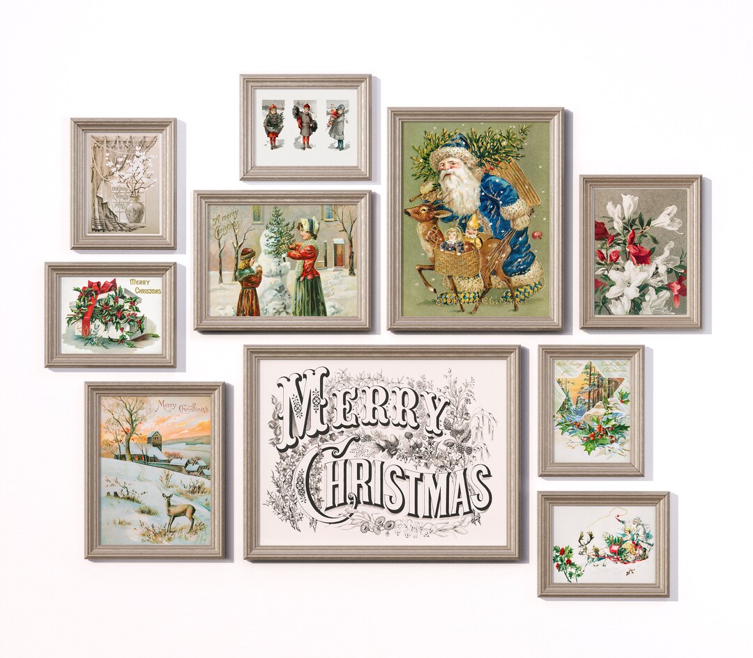 Christmas Printables, Christmas Gallery Wall Set, Set of 10 Prints ...