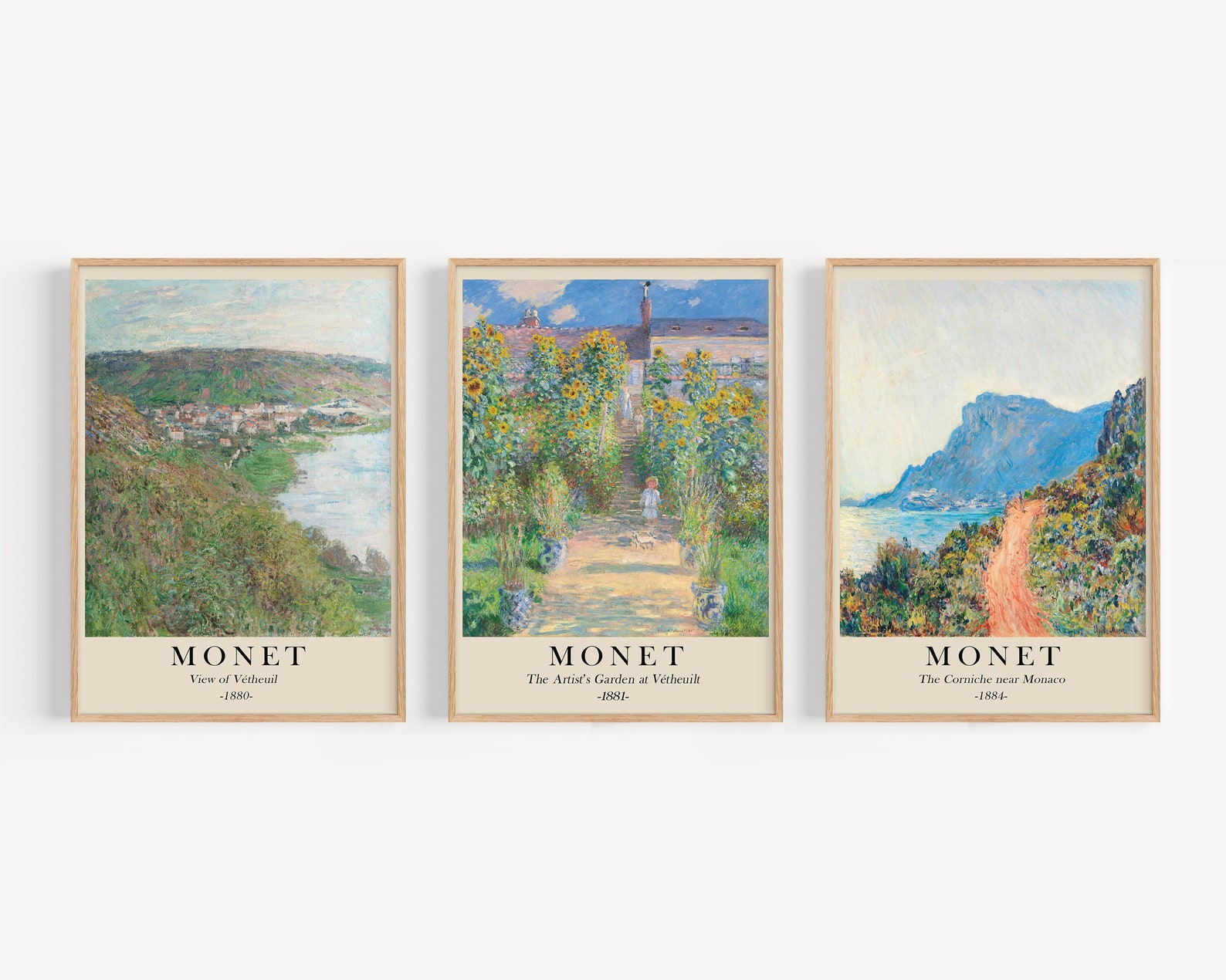 Claude Monet Prints 3 Piece Wall Art Monet Print Set | Etsy