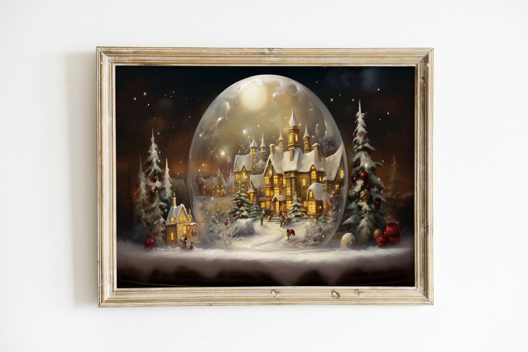 Snow Globe Art Print, Christmas PRINTABLE Art, Unique Designs for ...