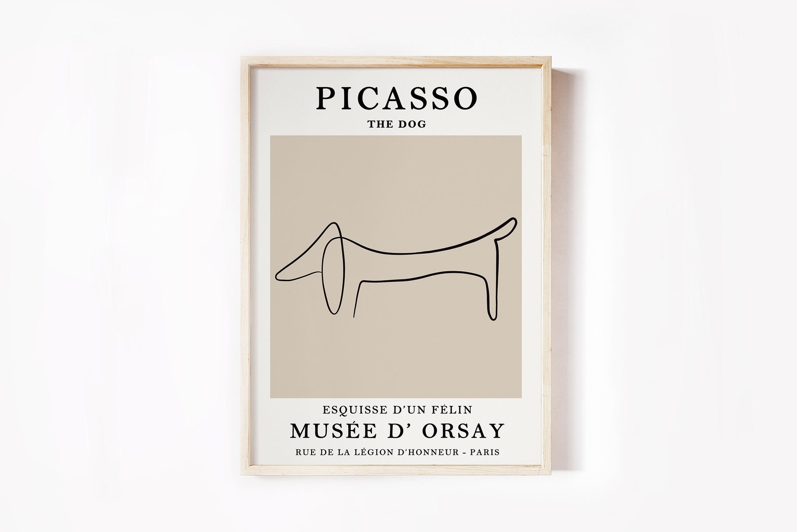 Picasso Line Art Dog Picasso Print Sousage Dog Poster Line | Etsy