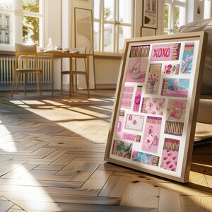 Preppy Pink Matchbox Art Prints, Trendy Collage Room Decor, Girly Wall ...