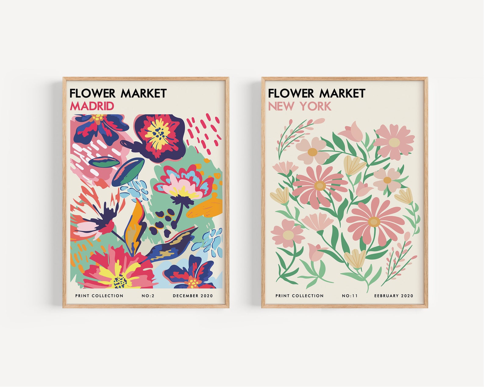 Flower Market Print Botanical Wall Art Gallery Wall Set - Etsy
