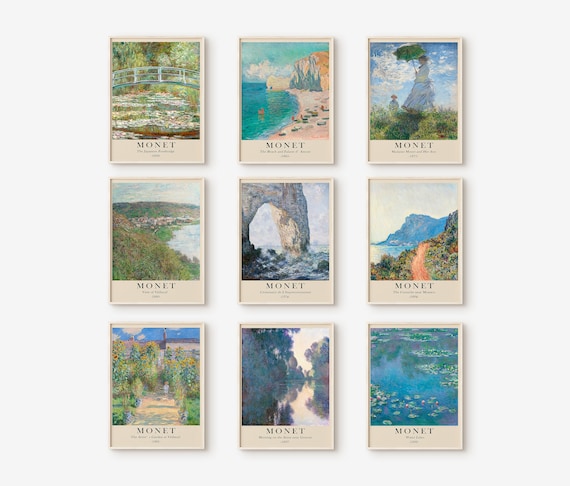 Monet Print Set of 9 Gallery Wall Set Monet Poster Set | Etsy