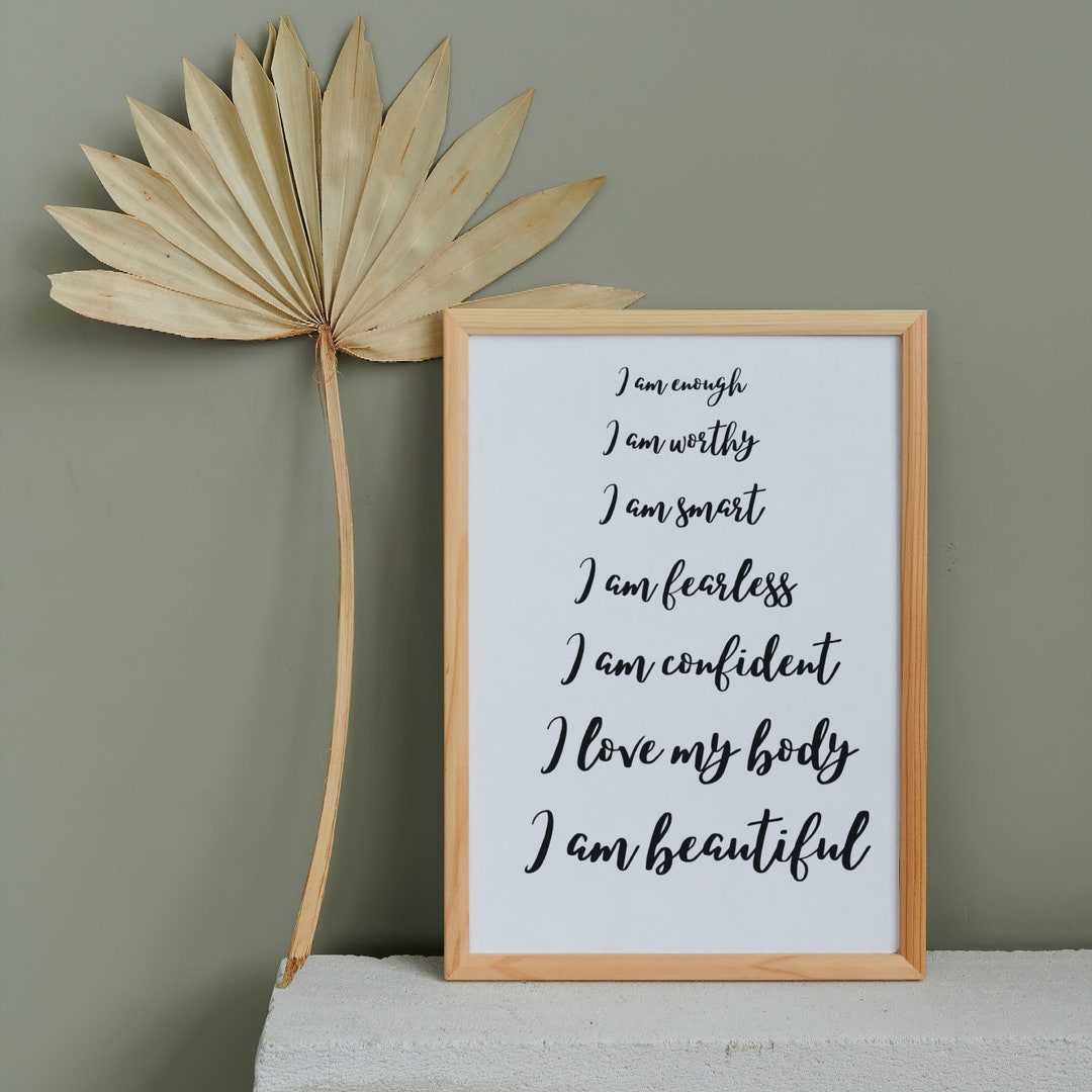 Positive Affirmations, I Am Printable, Daily Affirmation Poster ...