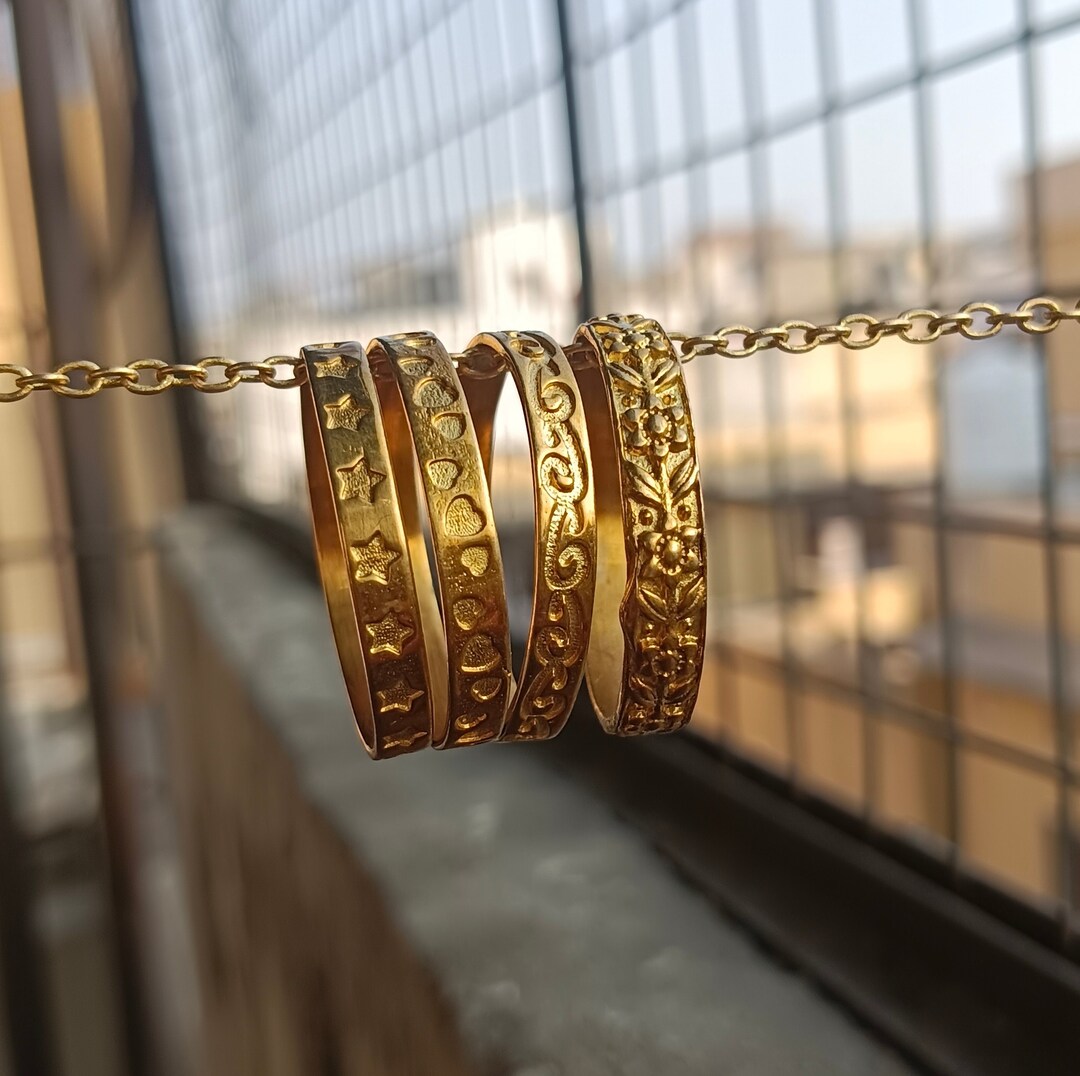 Layering Dainty Textured Stacking Rings, Thin Cute Rings, Daily Wear ...