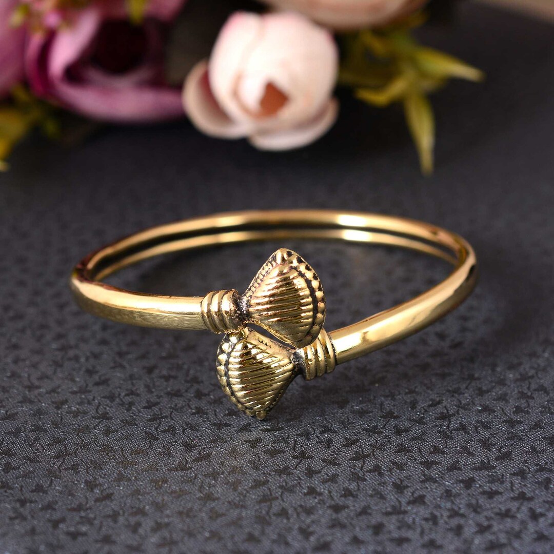 Sea Shell Bangle, Beach Cuff Bracelet, Brass Jewelry, Nautical-sand ...
