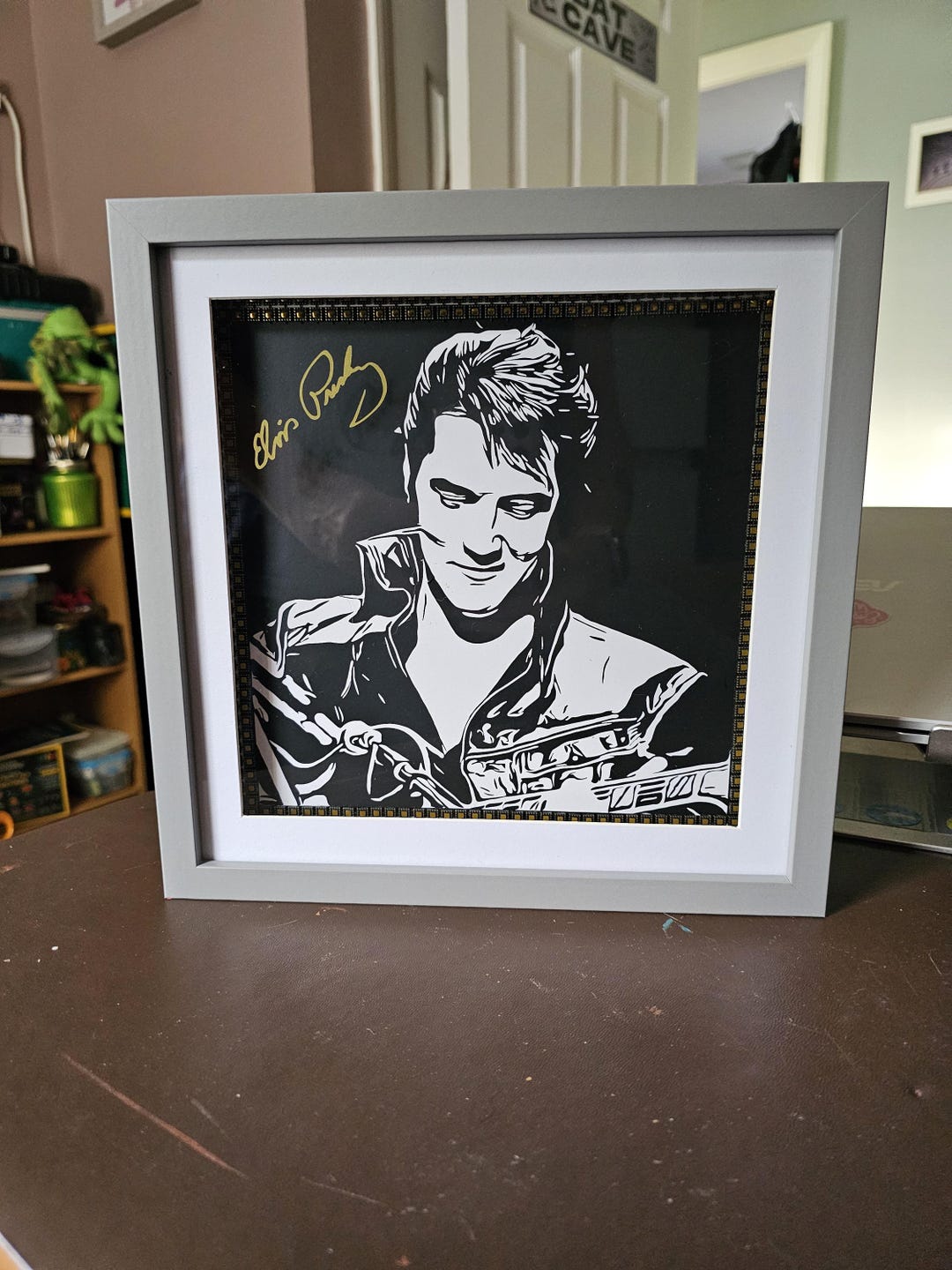 Elvis Vinyl Silhouette Shadow Box - Etsy UK