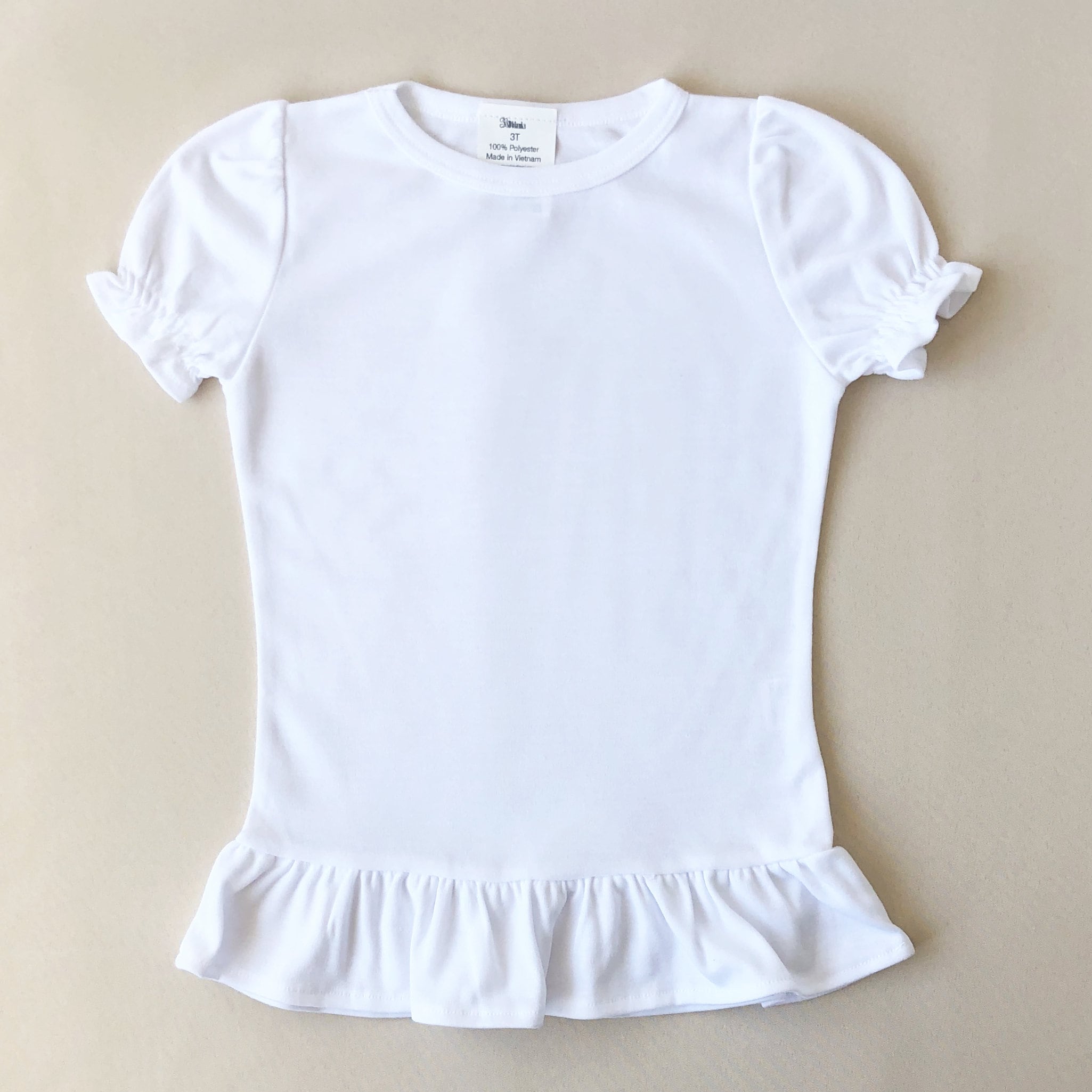 100% Polyester Toddler Girls Short Sleeve With Elastic Hem Tshirt ...