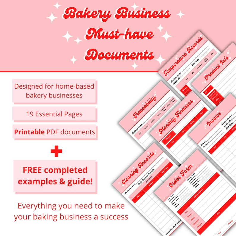 Essential Bakery Business Templates Cake Business Planner Cake Order ...