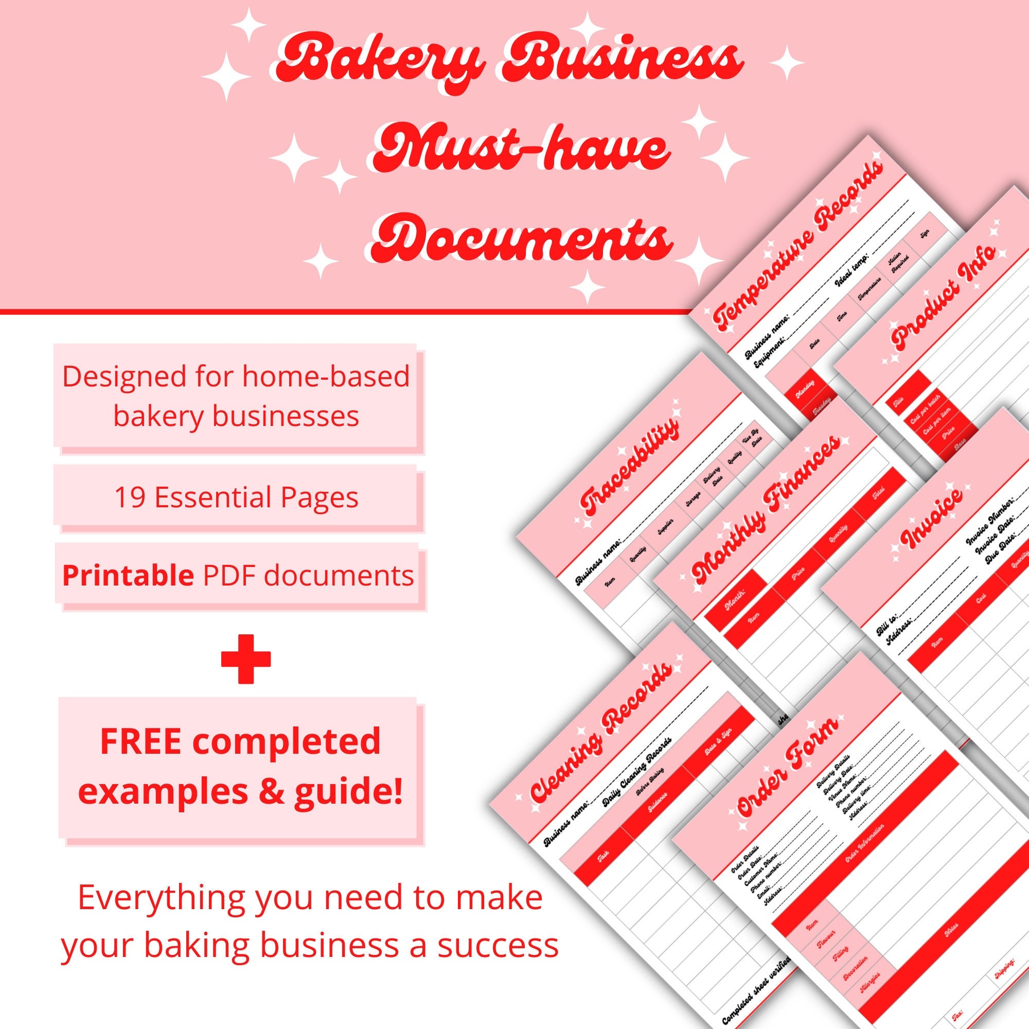 Essential Bakery Business Templates Cake Business Planner Cake Order ...