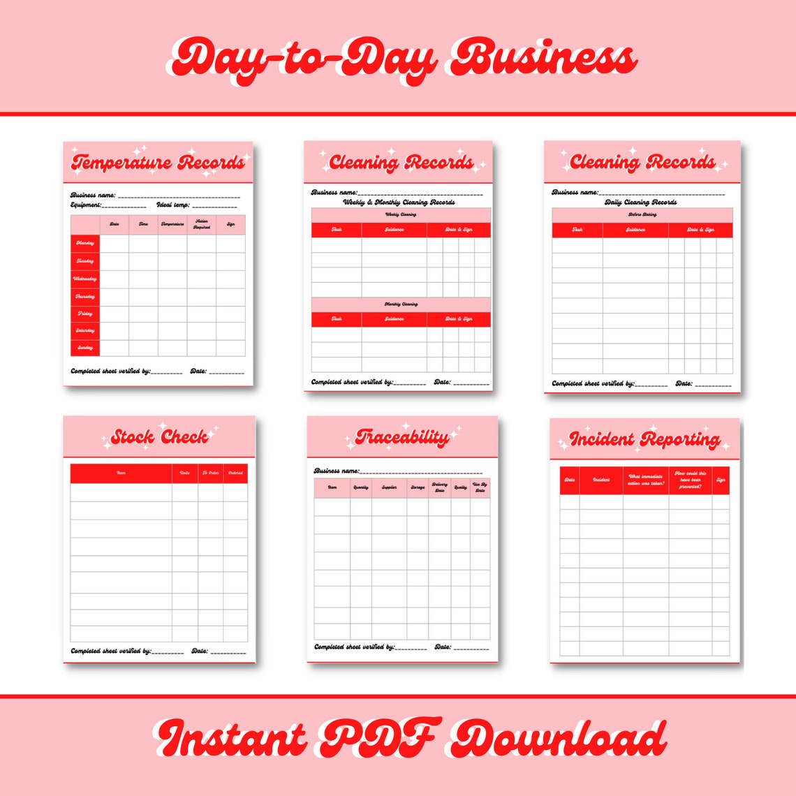 Essential Bakery Business Templates Cake Business Planner Cake Order ...