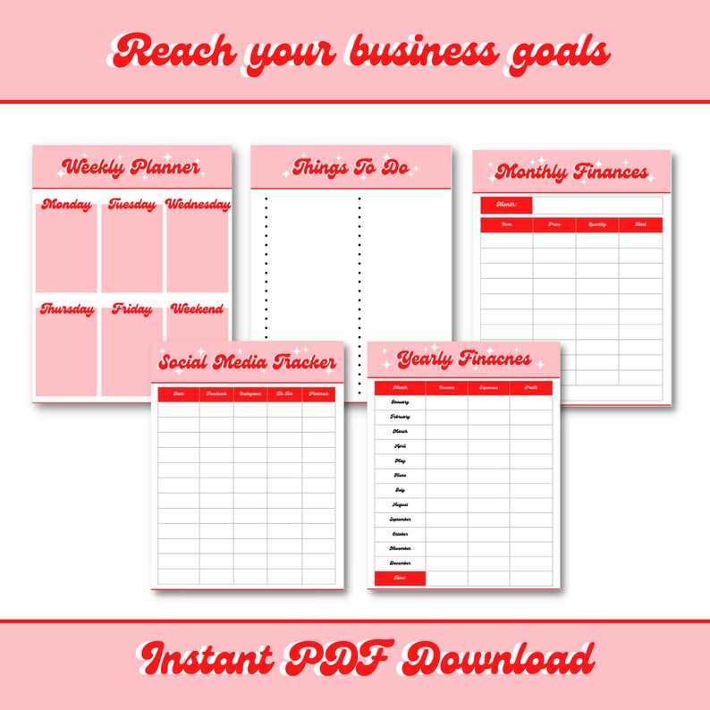 Essential Bakery Business Templates Cake Business Planner Cake Order ...