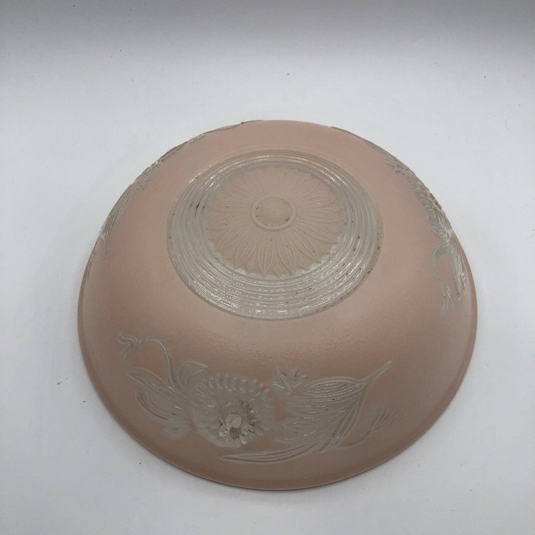Vintage Pink Glass Daisy Ceiling Fixture Shade Globe Flush Light Lamp ...