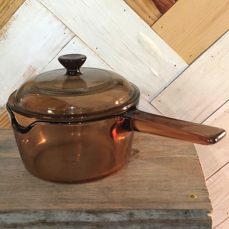 Vintage Corning Ware Pyrex Brown or Amber Visions Glass | Etsy