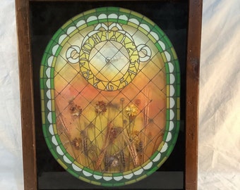 Vintage Art Unlimited Shadow Box Clock With Dried Flowers - Etsy