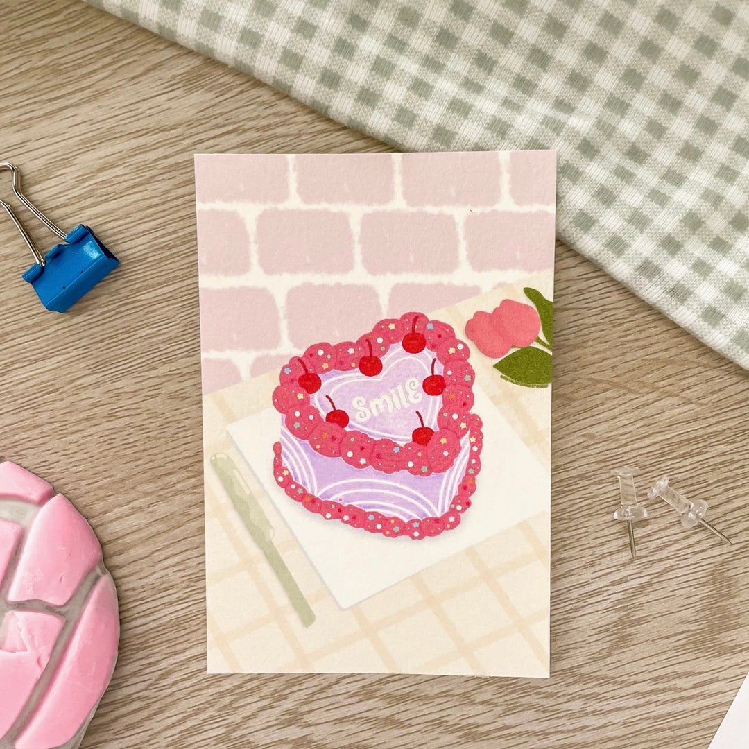 Art Print Smile Cake Retro Cake Digital Art - Etsy