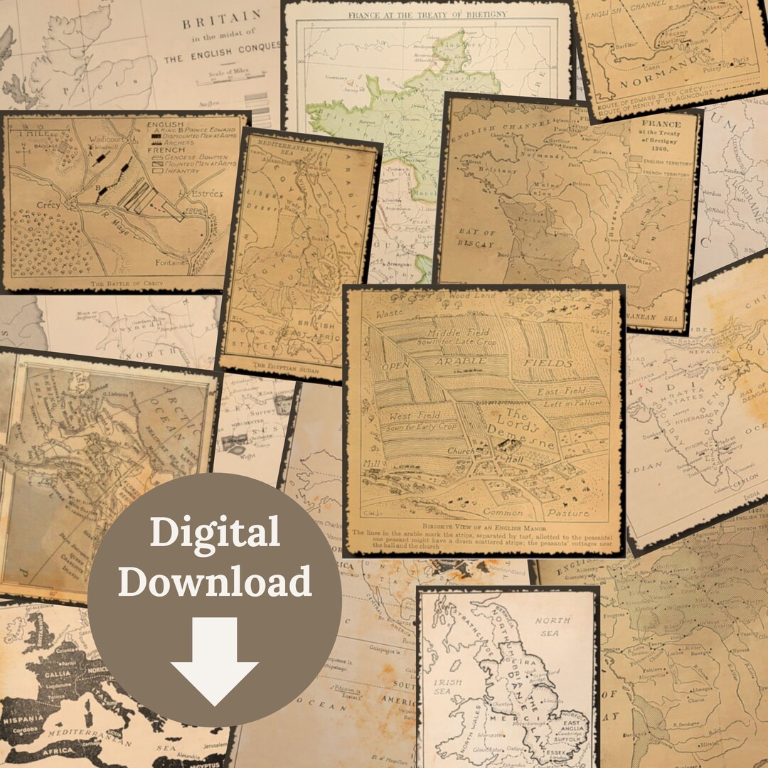 Vintage Geography Schoolbook Maps, 1910 Printable Paper Embellishments ...