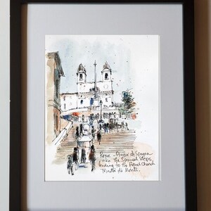 Watercolour Print - Spanish Steps, Rome - Etsy