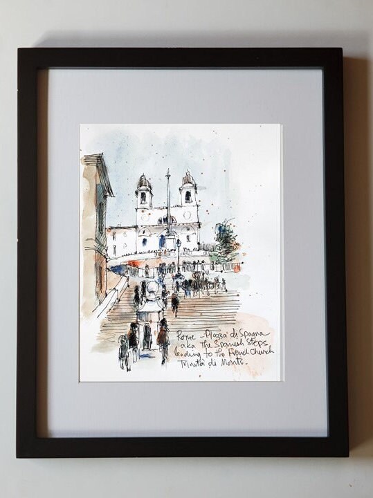 Watercolour Print - Spanish Steps, Rome - Etsy