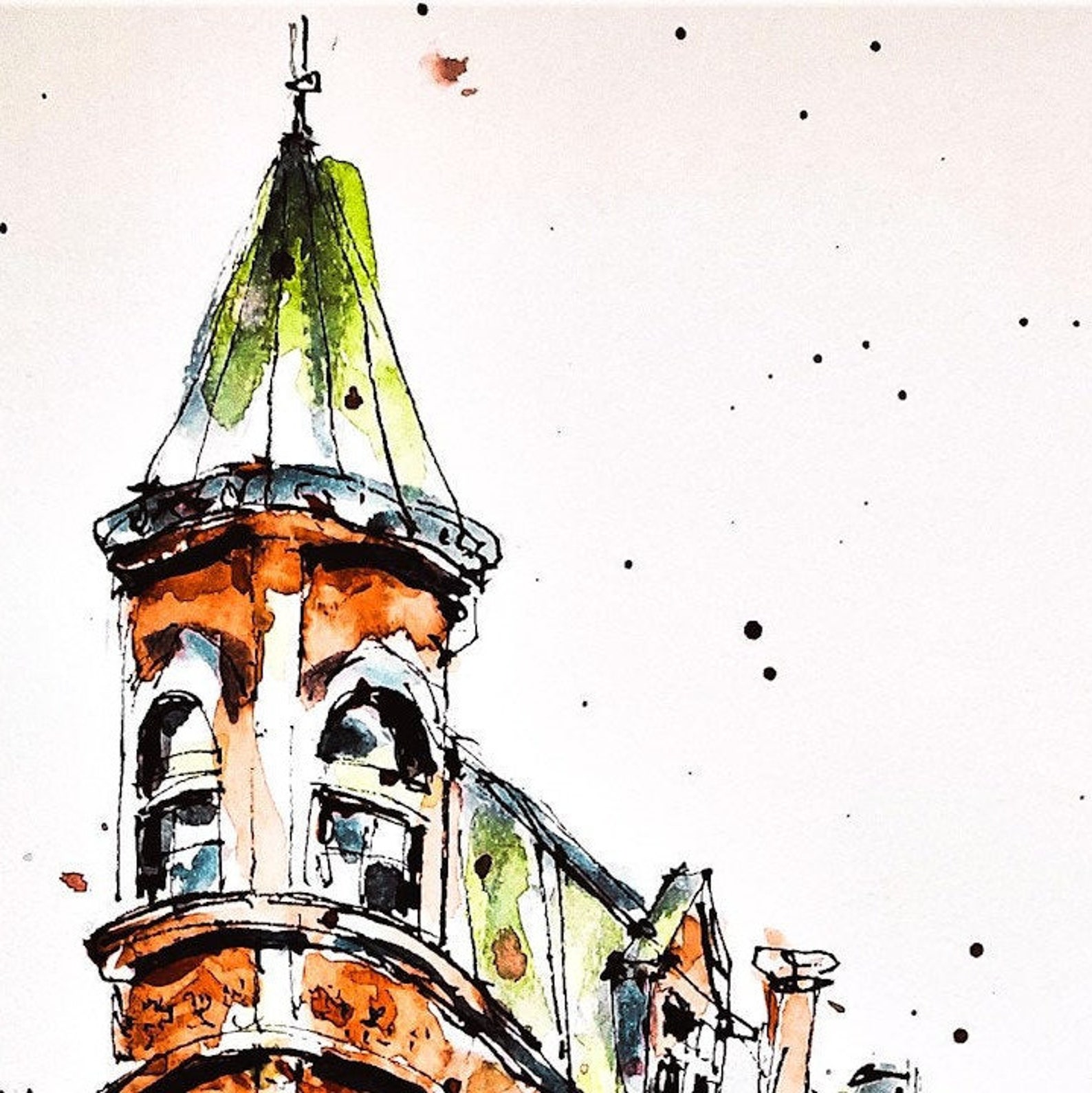 Watercolour Print Gooderham Building, Toronto - Etsy