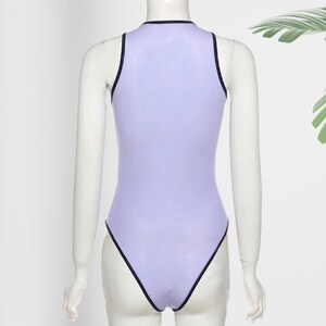 Neon Purple Magenta Bodysuit Elegant Body in Mesh Sensual Bodysuit Top ...