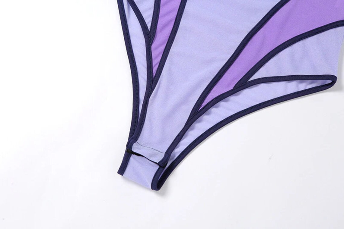 Neon Purple Magenta Bodysuit Elegant Body in Mesh - Etsy