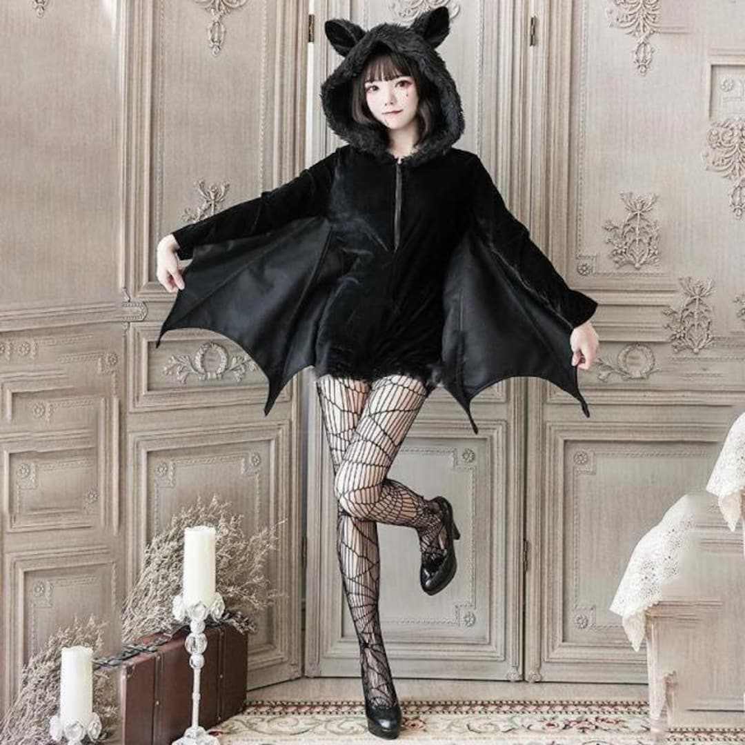 Bat Costume Bat Ears And Bat Wings Cute Halloween Bat Etsy