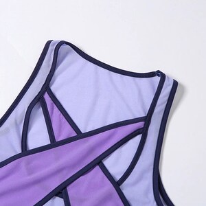 Neon Purple Magenta Bodysuit Elegant Body in Mesh - Etsy