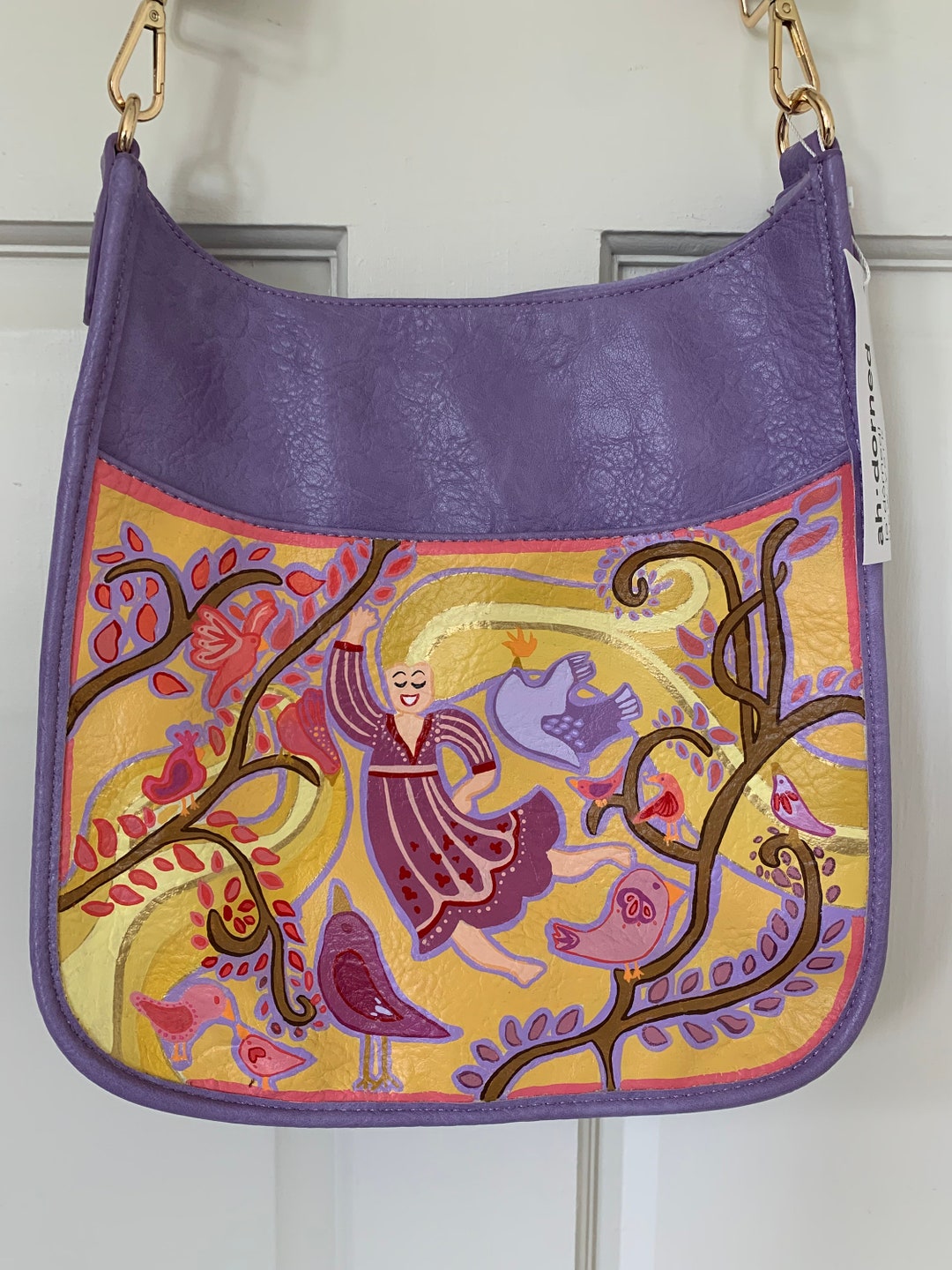 Hand Painted Rapunzel Crossbody Purse Disneys Tangled Theme Disney Bag ...
