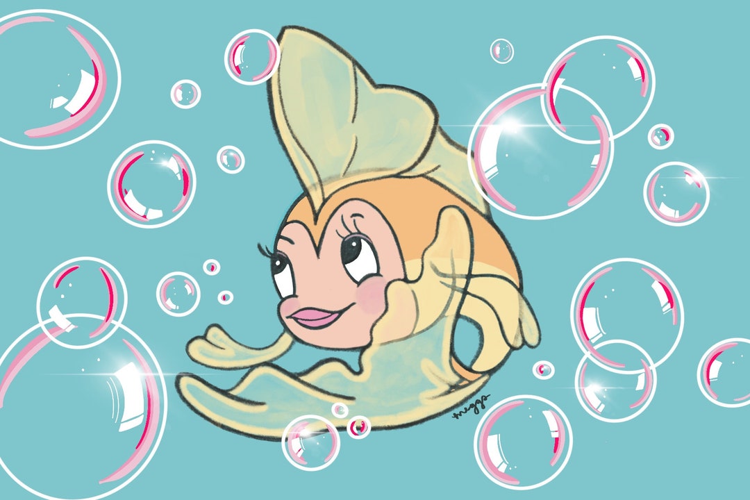 Cleo the Fish Print Original Artwork Disney Print Wall Art - Etsy