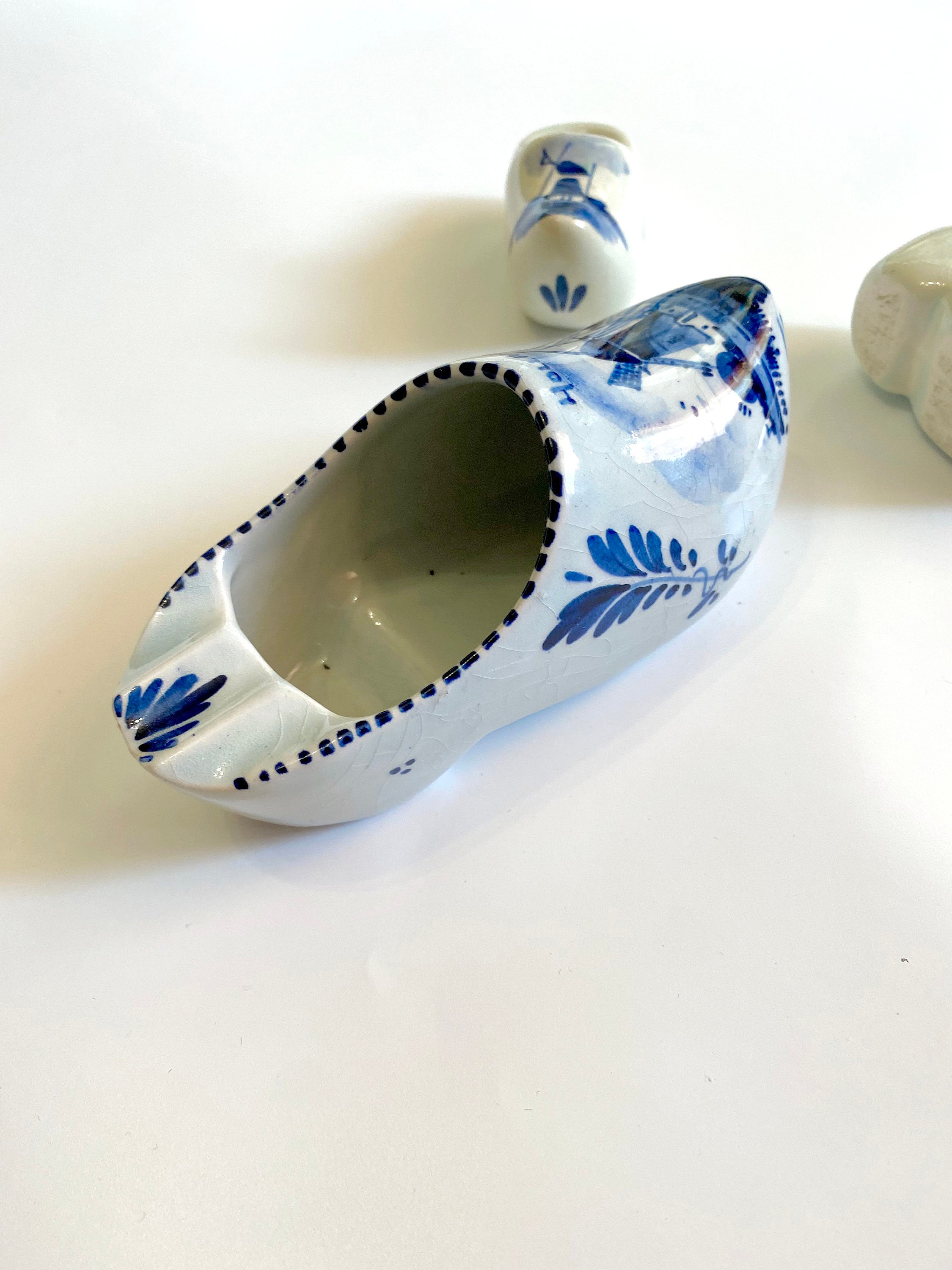 Dutch Porcelain Shoe, Vintage Ashtray Shoe, Delft Blue Shoe, Hand ...